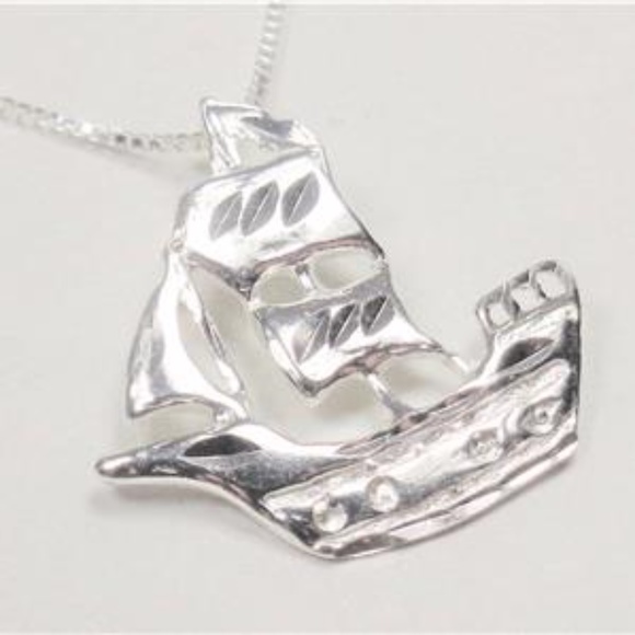 Jewelry | Sterling Silver Tall Sails Pirate Ship Necklace | Poshmark